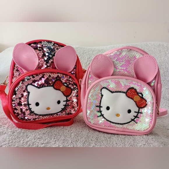 Hello Kitty | Bags | Hello Kitty Pink Mini Pursesbackpacks With Sequins ...
